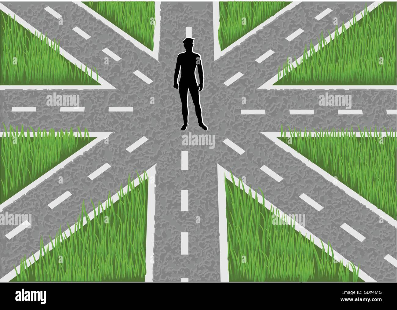 decision concept. man stands choosing his way Stock Vector Image & Art ...