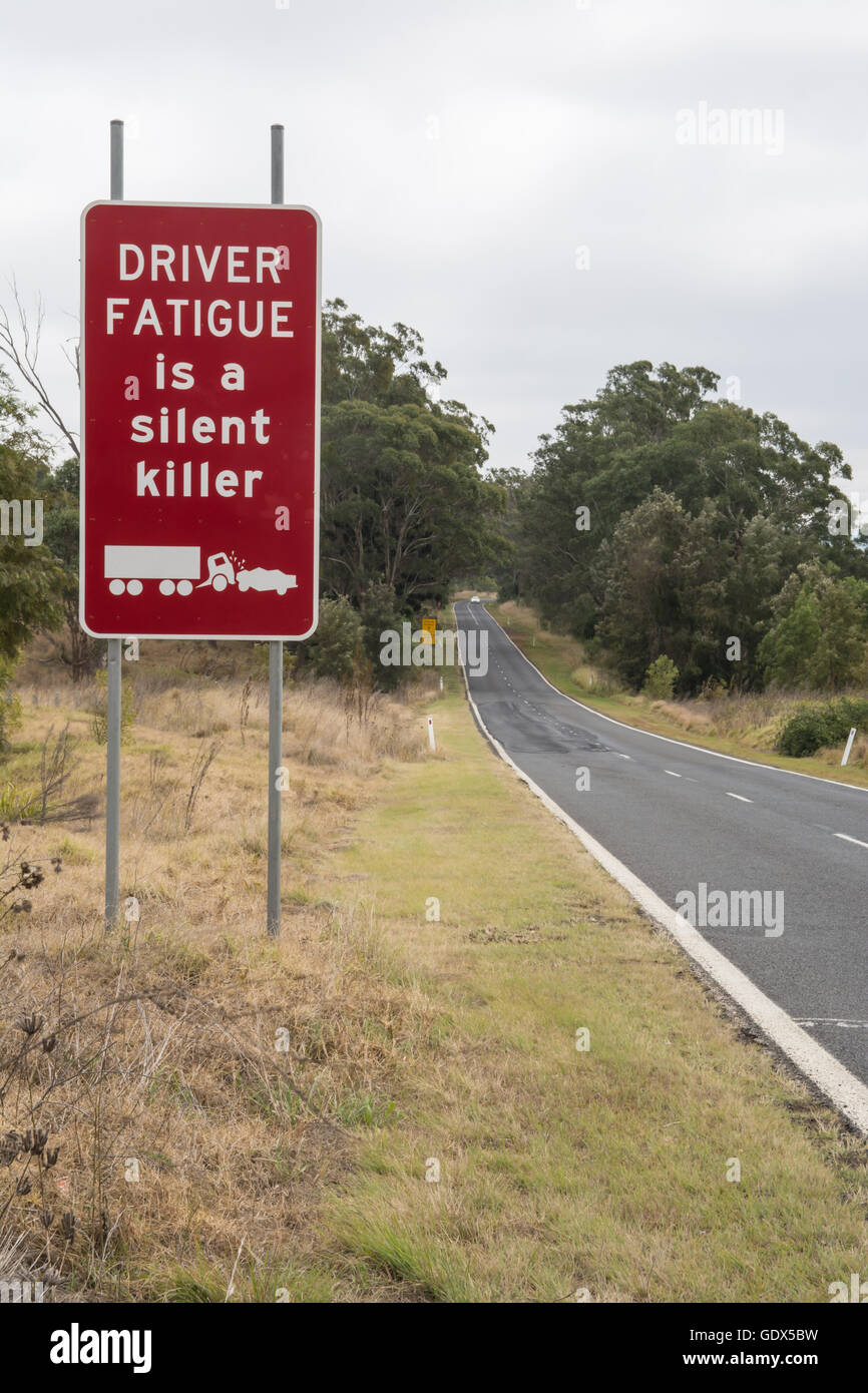 Warning Road Sign advising motorists to take a break. Queensland ...