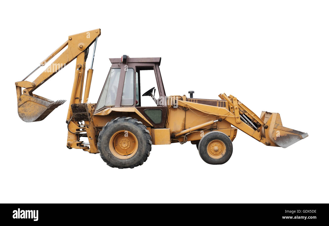Front end loader isolated on a white background Stock Photo - Alamy