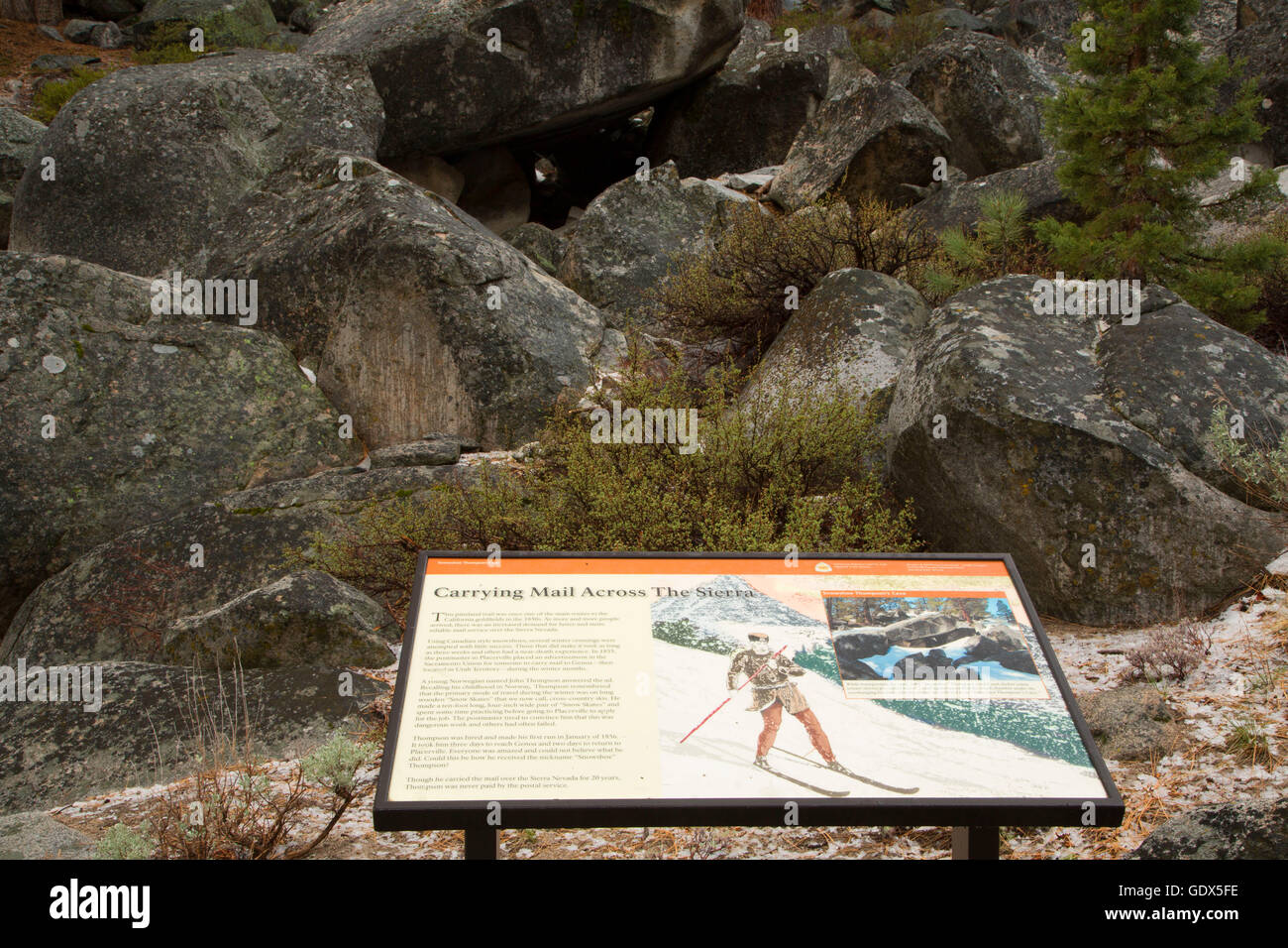 Interpretive board along Snowshoe Thompson Trail, Toiyabe National ...