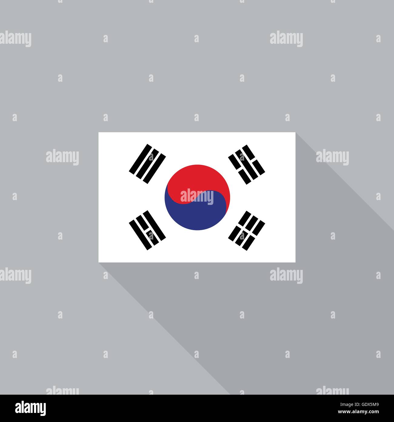 South Korea flag flat design vector illustration Stock Vector Image ...