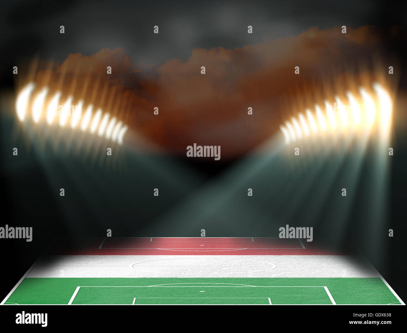 Football stadium with Italy flag textured field Stock Photo - Alamy