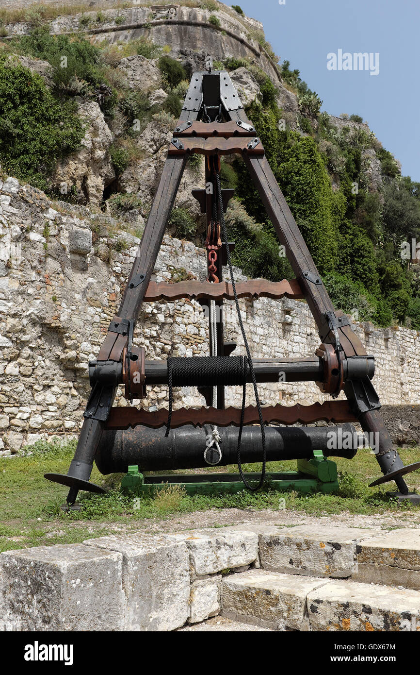 Old cannon gun at the castle of Corfu island in Greece Stock Photo - Alamy