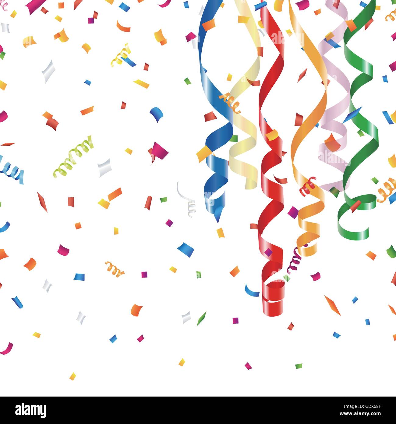 Colorful streamer and confetti background Stock Vector Image & Art - Alamy