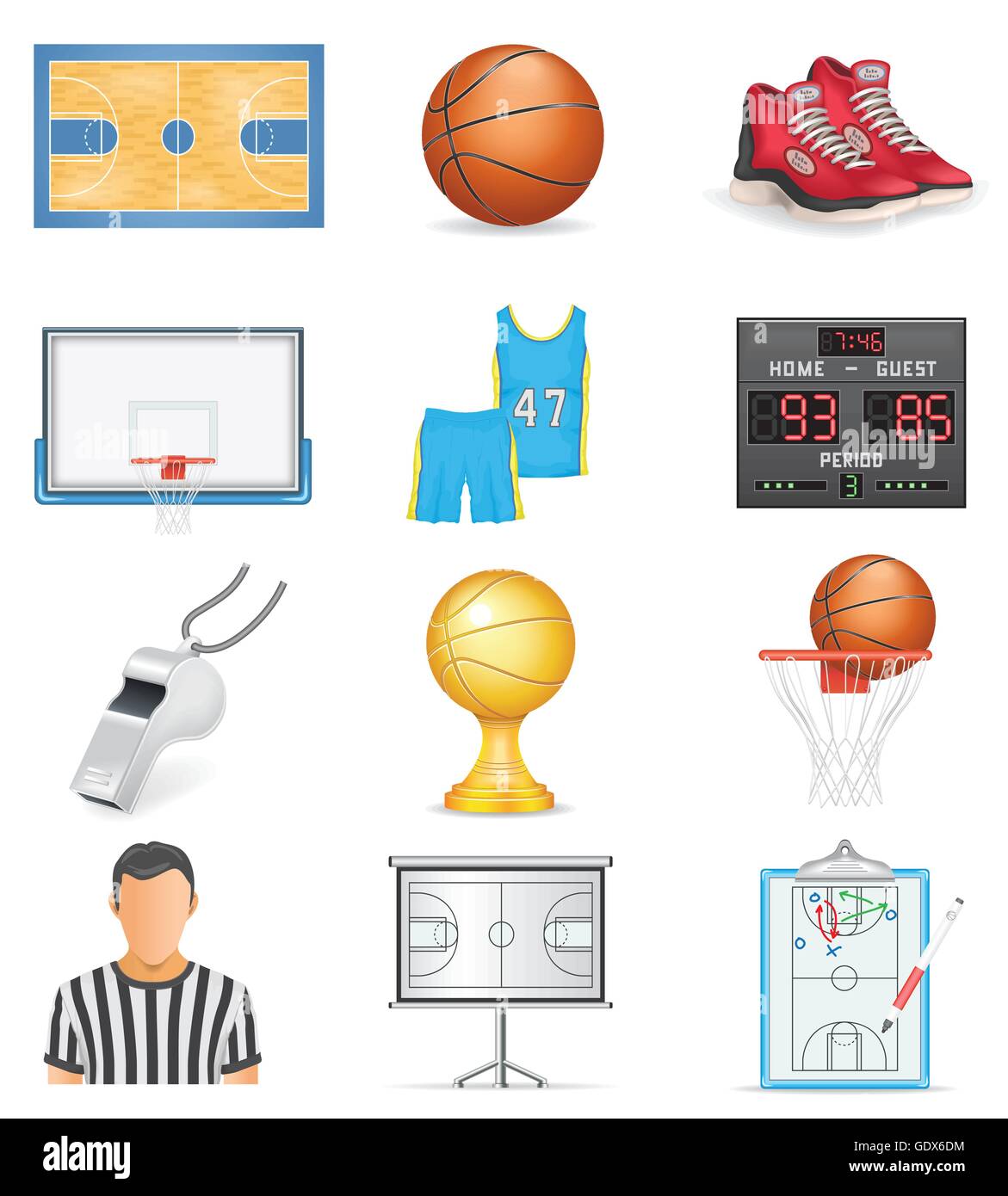 Set basketball court icon Stock Vector Images - Alamy