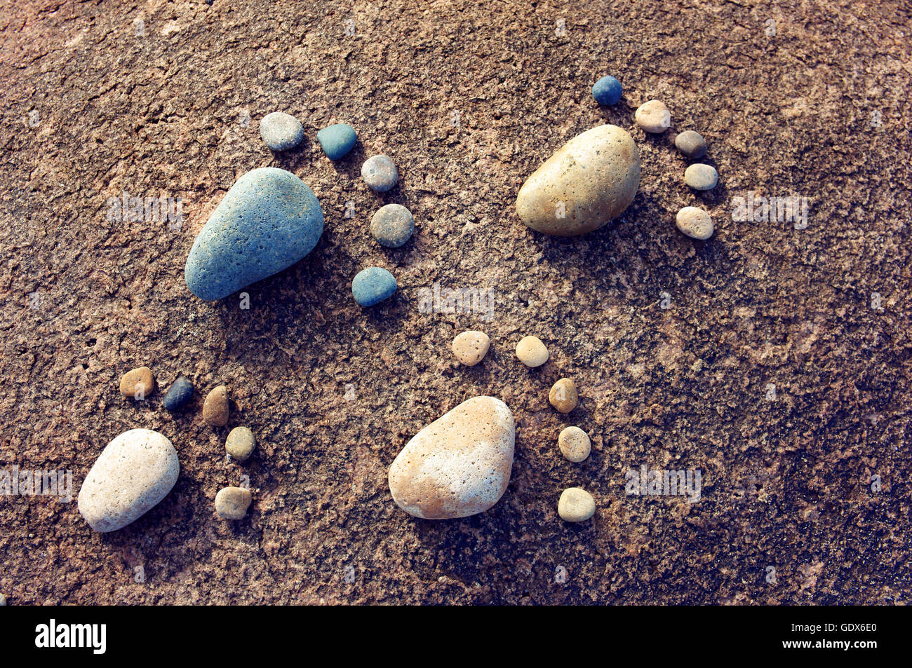 Amazing concept from stone, group of pebble as family illustration ...