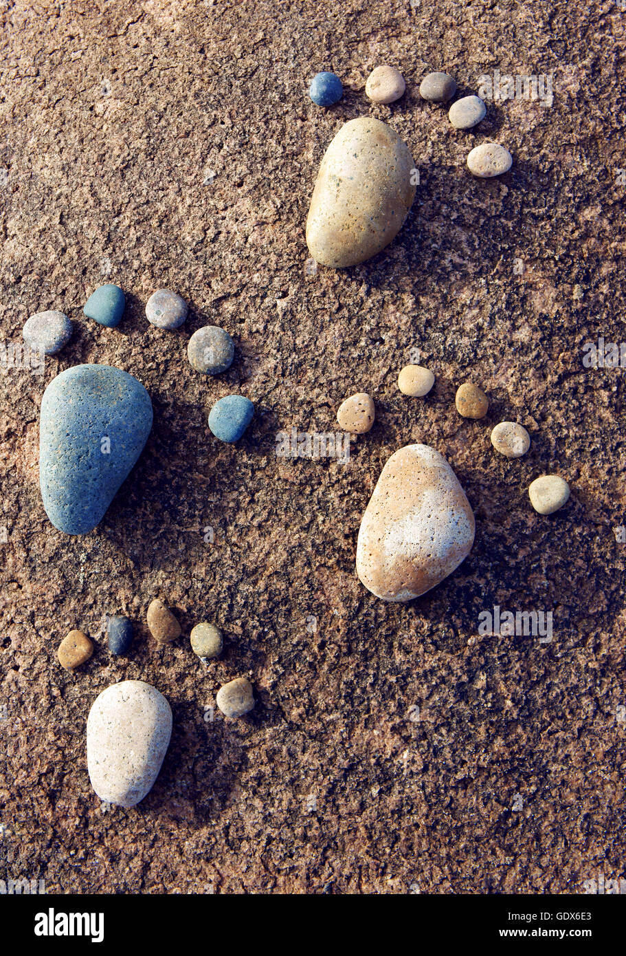 Amazing concept from stone, group of pebble as family illustration ...