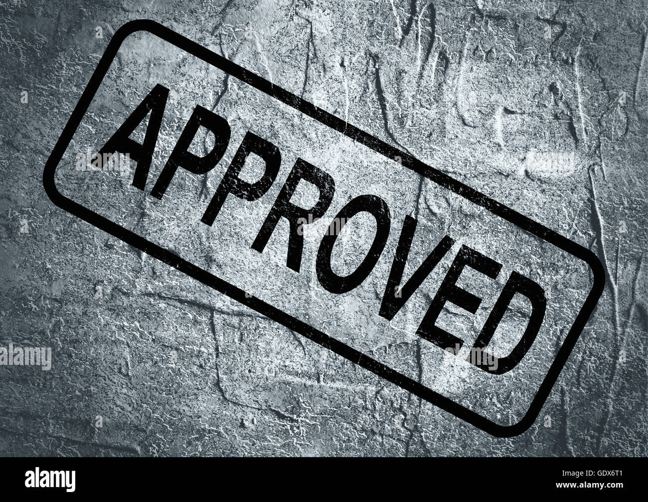 stamp approved with text over grunge background Stock Photo - Alamy