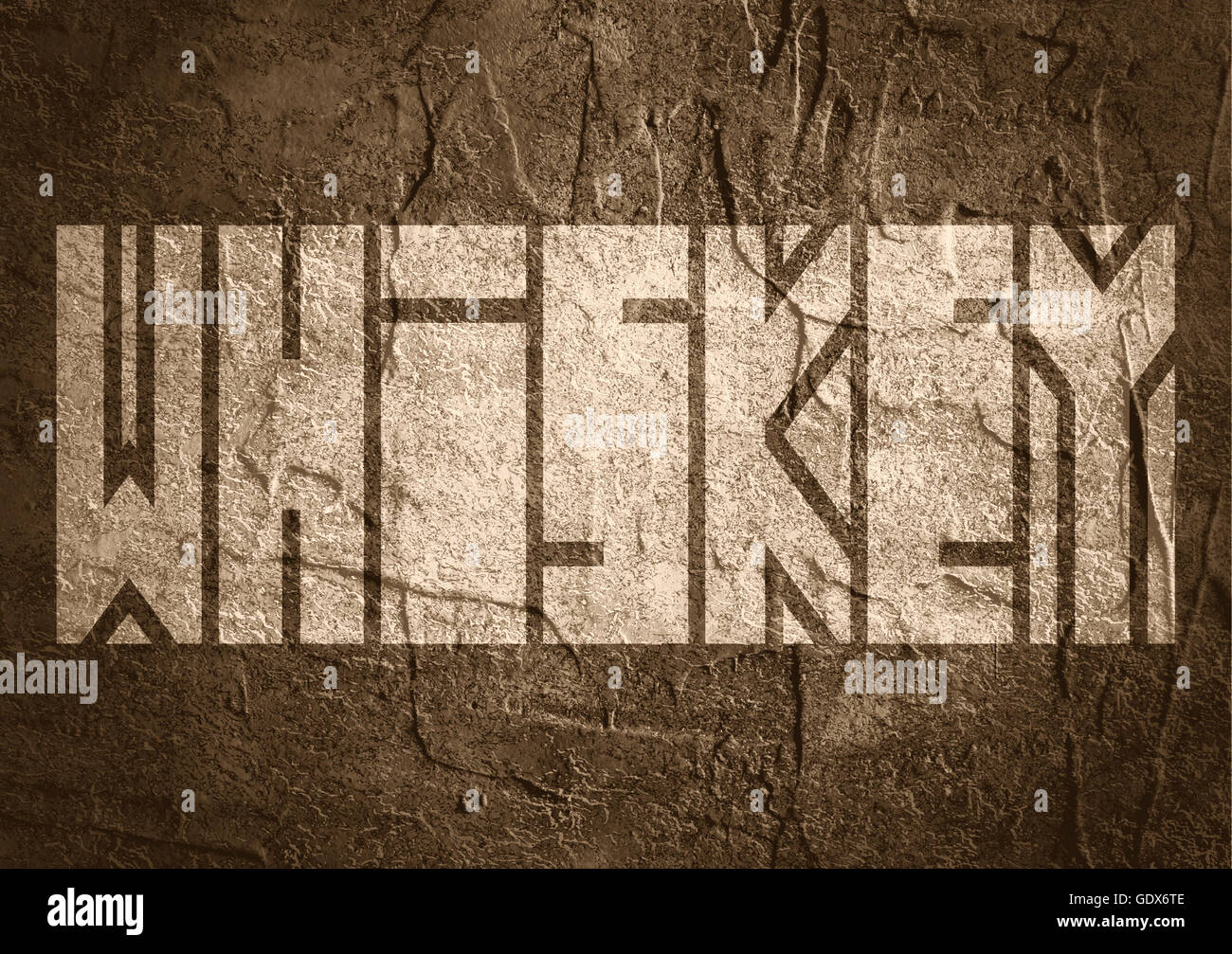 Drink alcohol beverage. Whiskey word lettering Stock Photo - Alamy