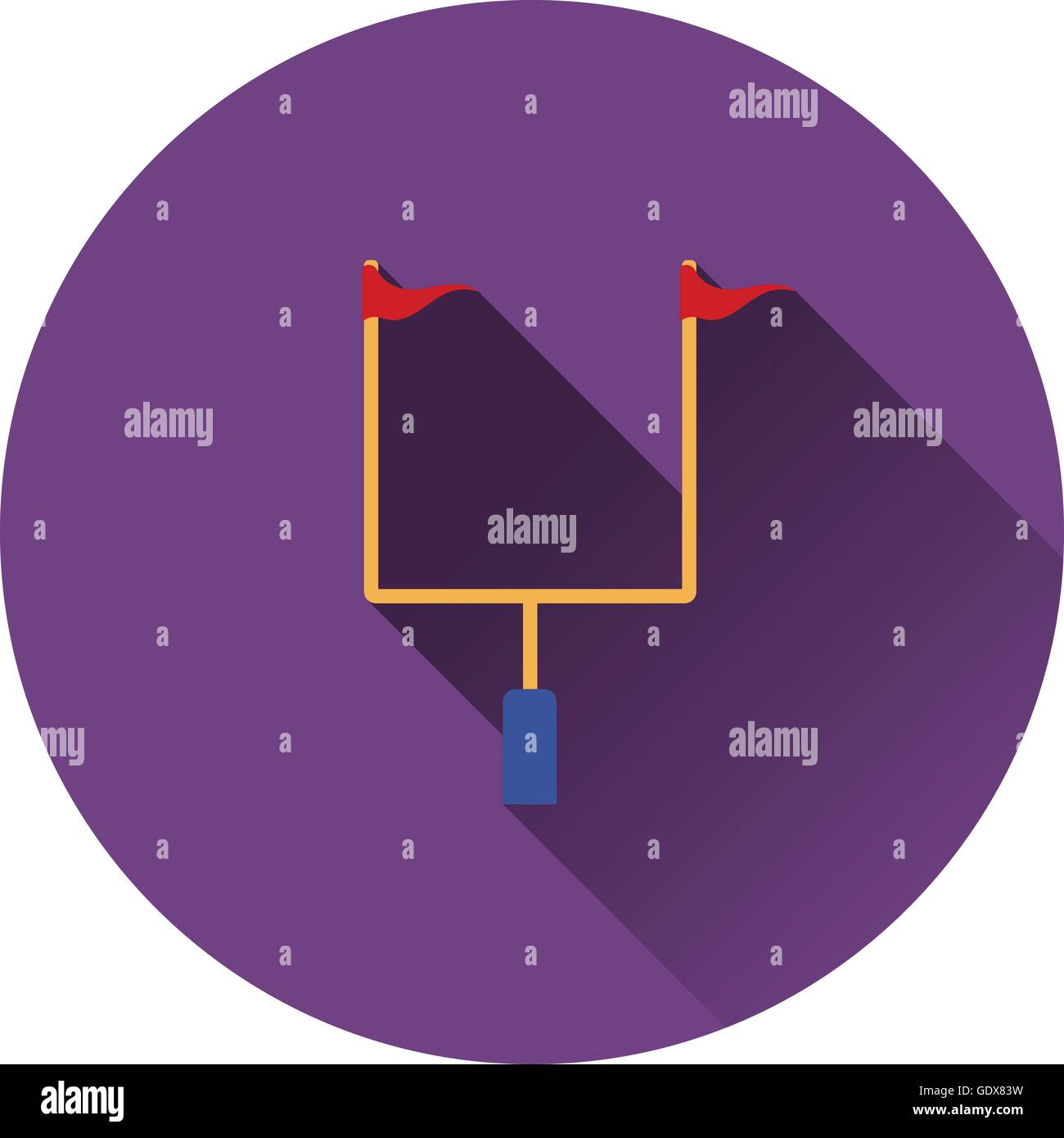 American football goal post icon. Flat color design. Vector ...