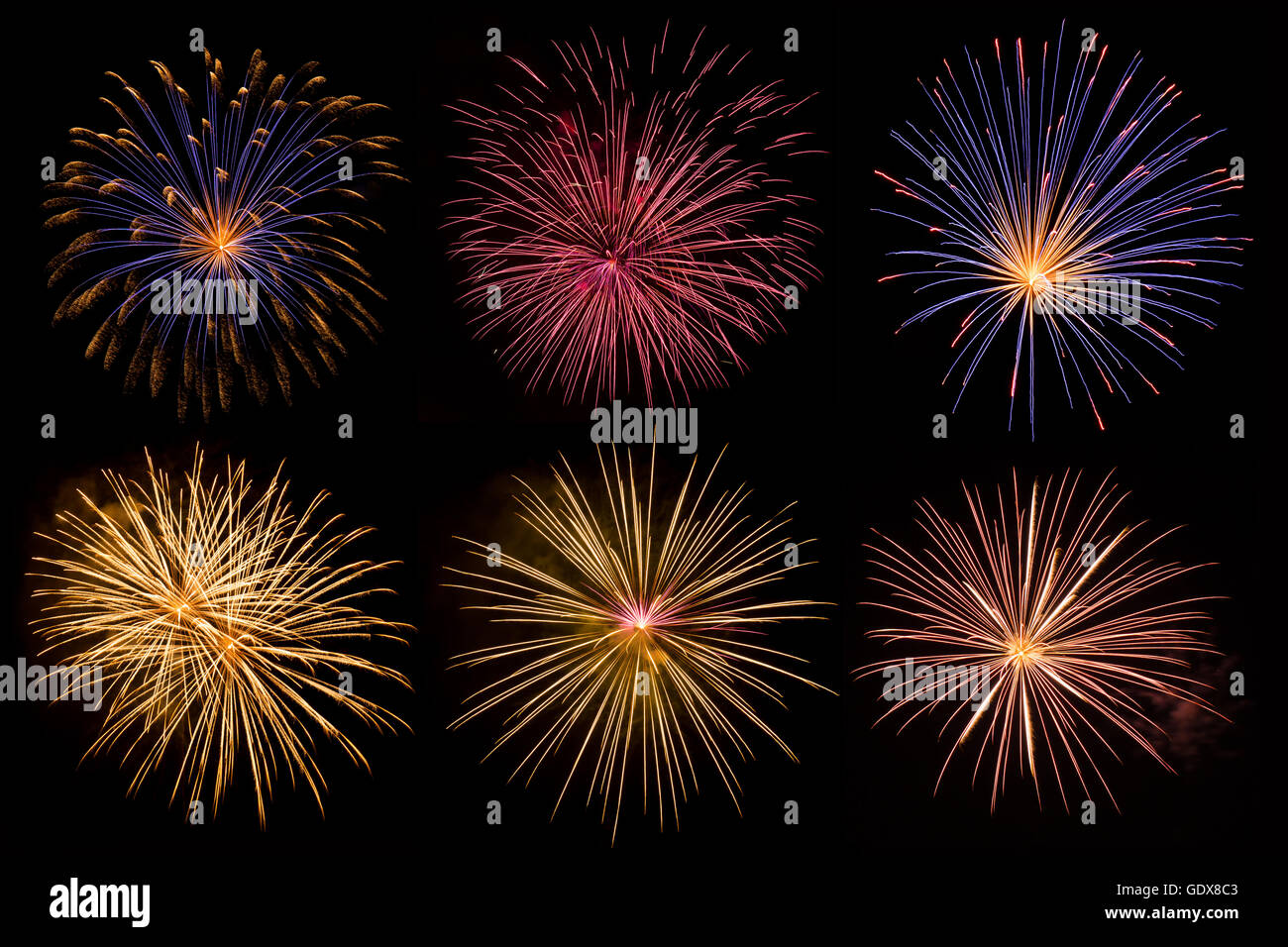 beautiful fireworks collection Stock Photo - Alamy