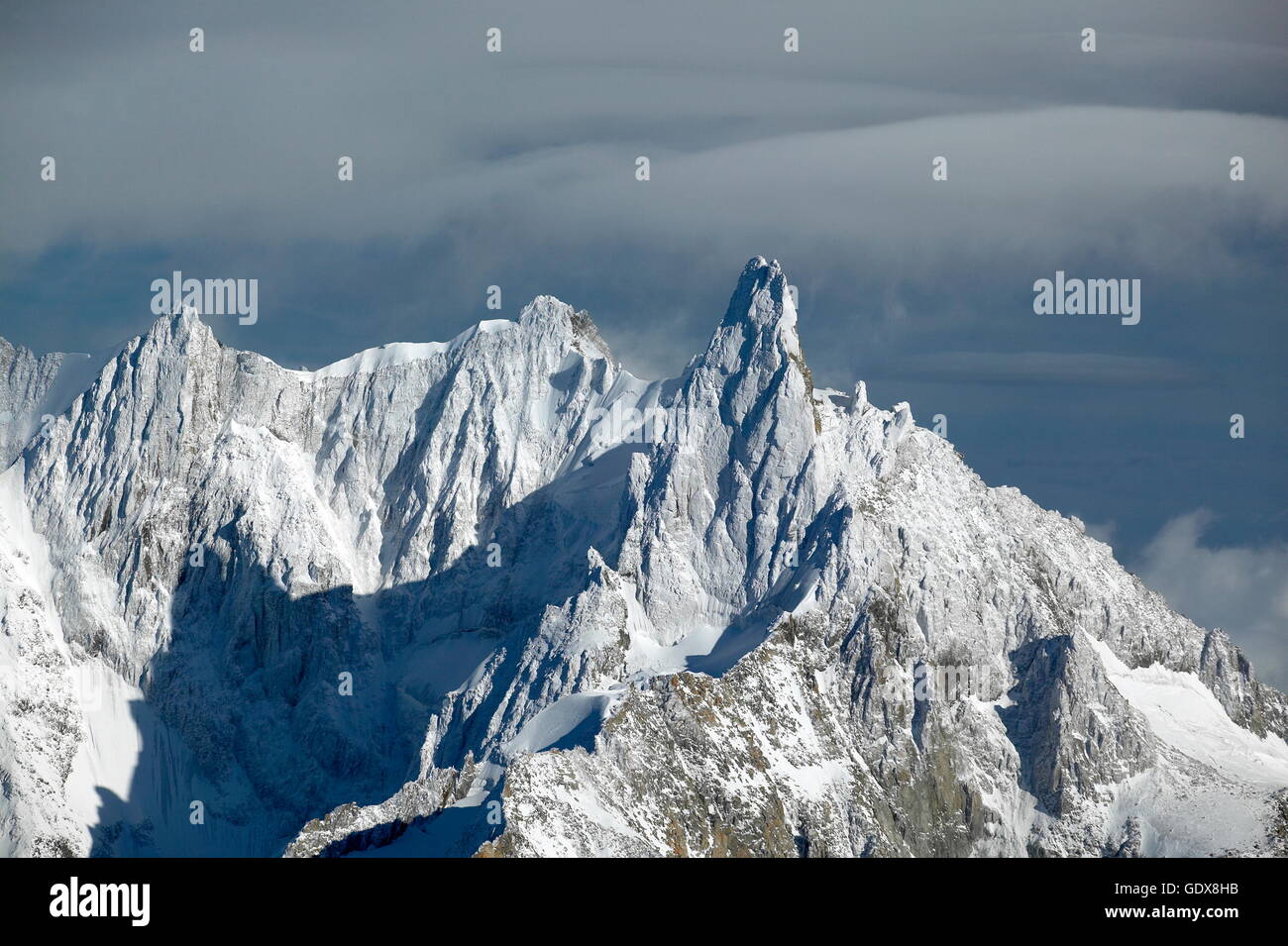 geography / travel, France, Dent du Geant (4013m) at sunrise, Mont ...