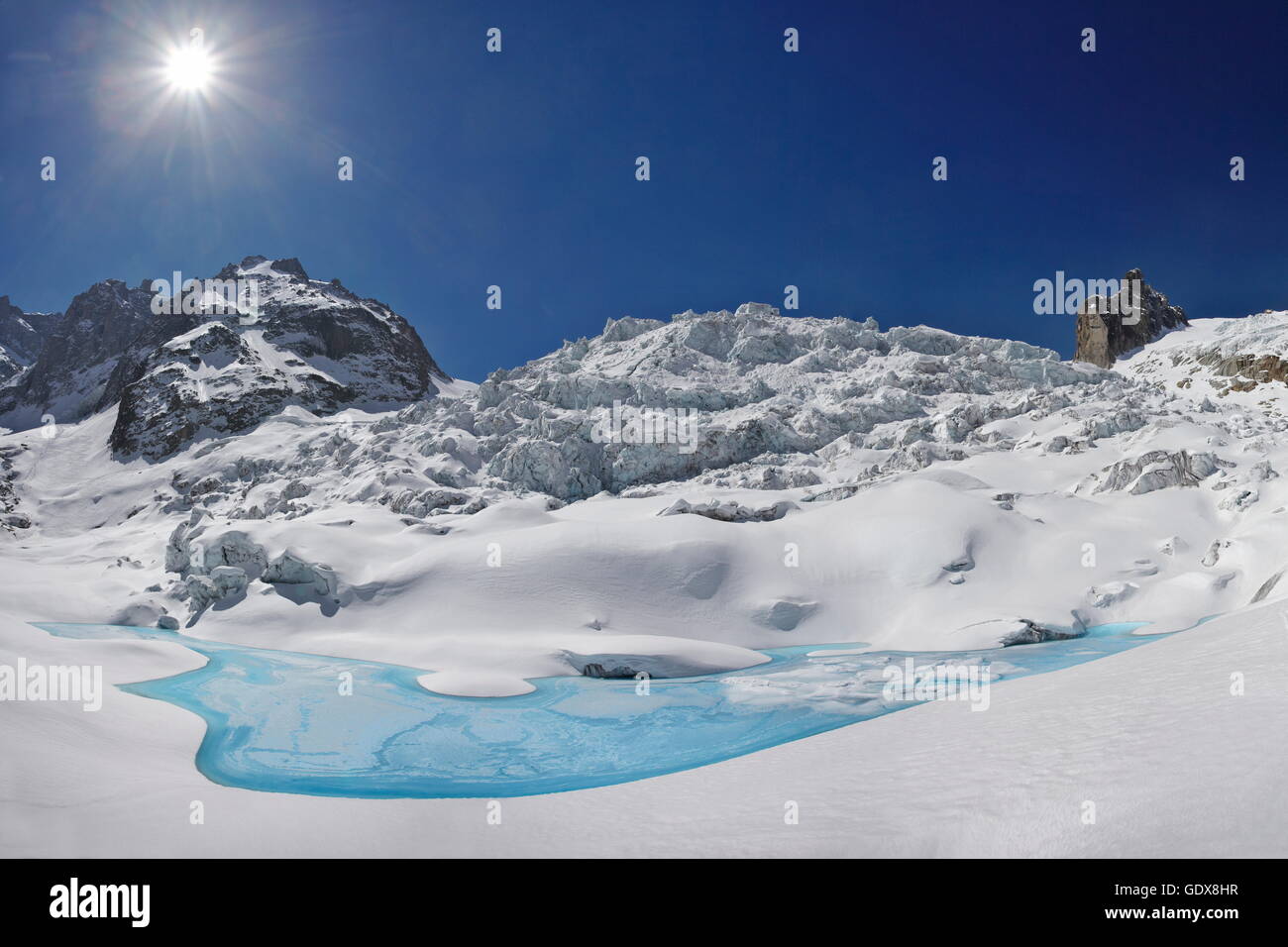 geography / travel, France, Glacier lake on the Mer de Glace glacier in ...