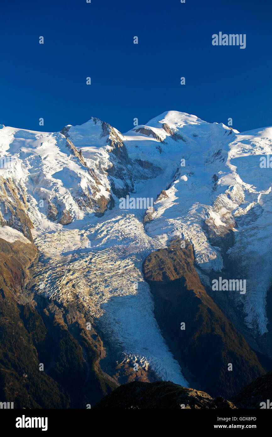 geography / travel, France, Mont-Blanc (4810m) and Bossons glacier at ...