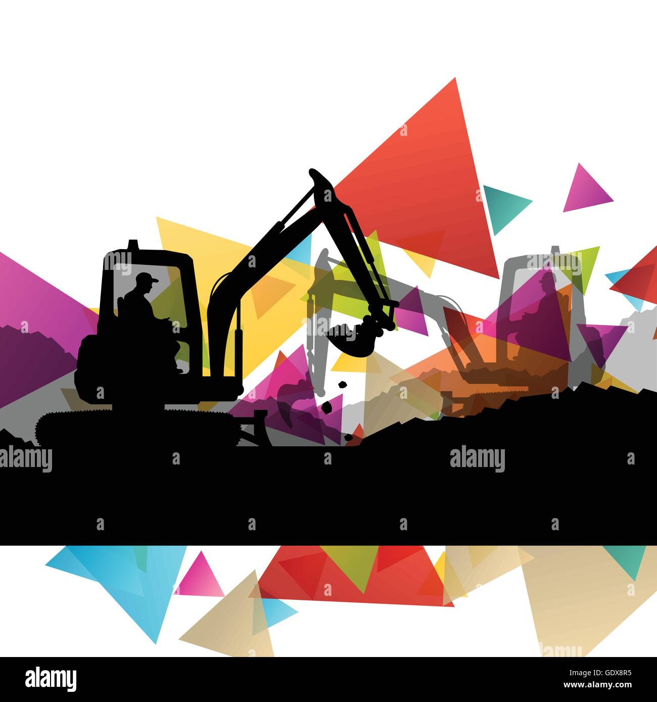 Road diggers Stock Vector Images - Alamy