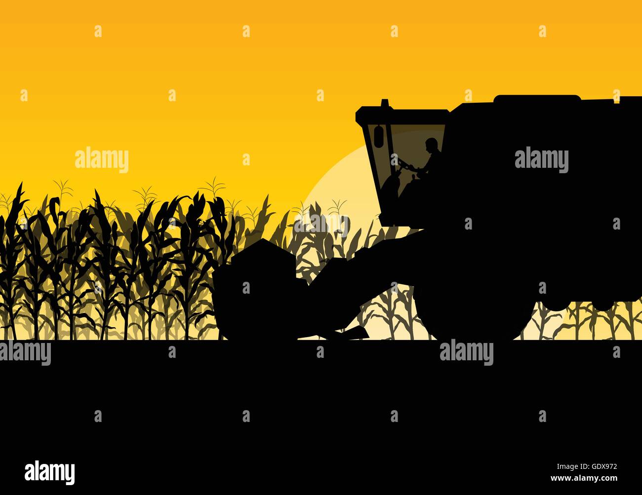 Reaping machine illustration hi-res stock photography and images - Alamy