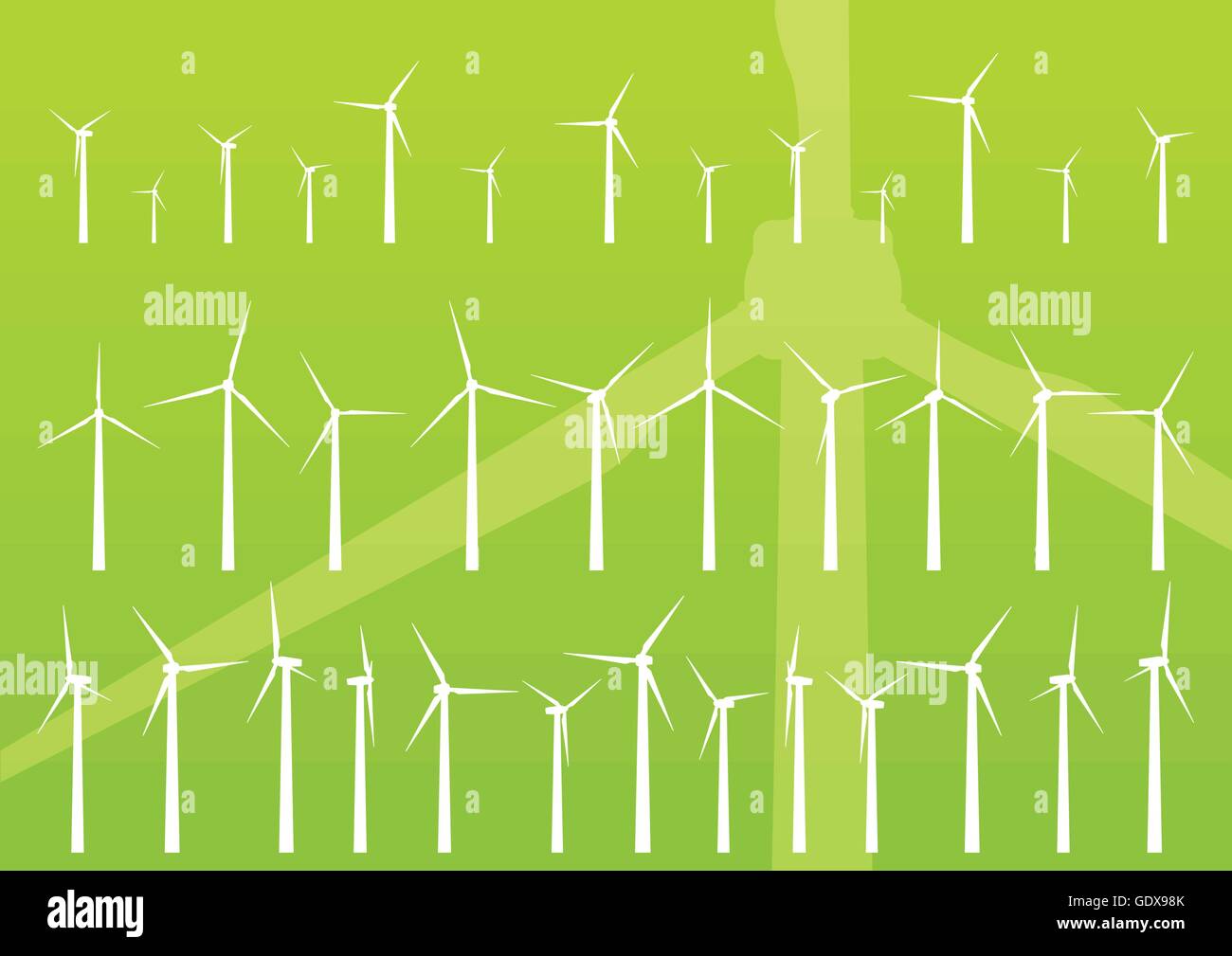 Wind electricity generators vector background for poster Stock Vector ...