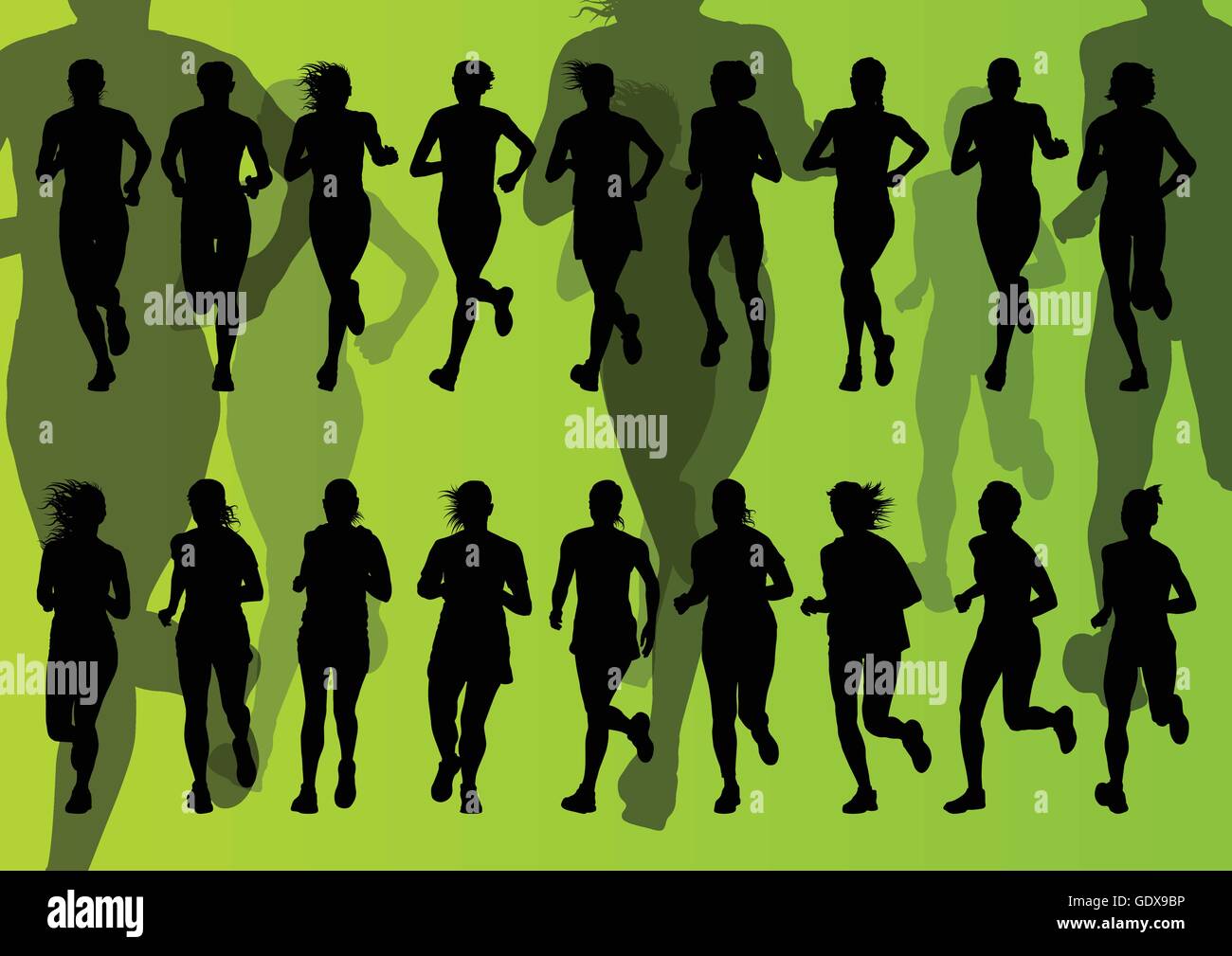 Marathon runners vector background for poster Stock Vector Image & Art ...