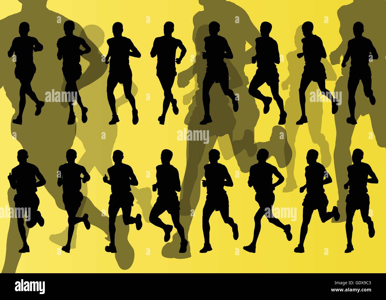 Marathon runners vector background for poster Stock Vector Image & Art ...