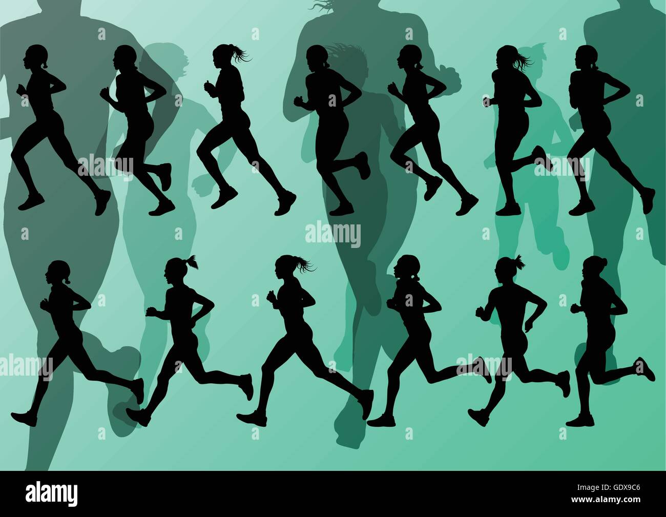 Marathon runners vector background for poster Stock Vector Image & Art ...