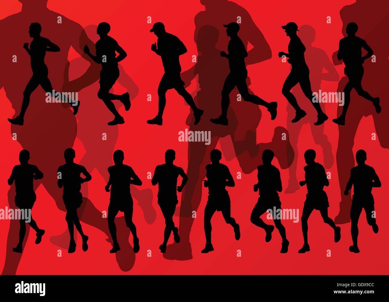 Marathon runners vector background for poster Stock Vector Image & Art ...