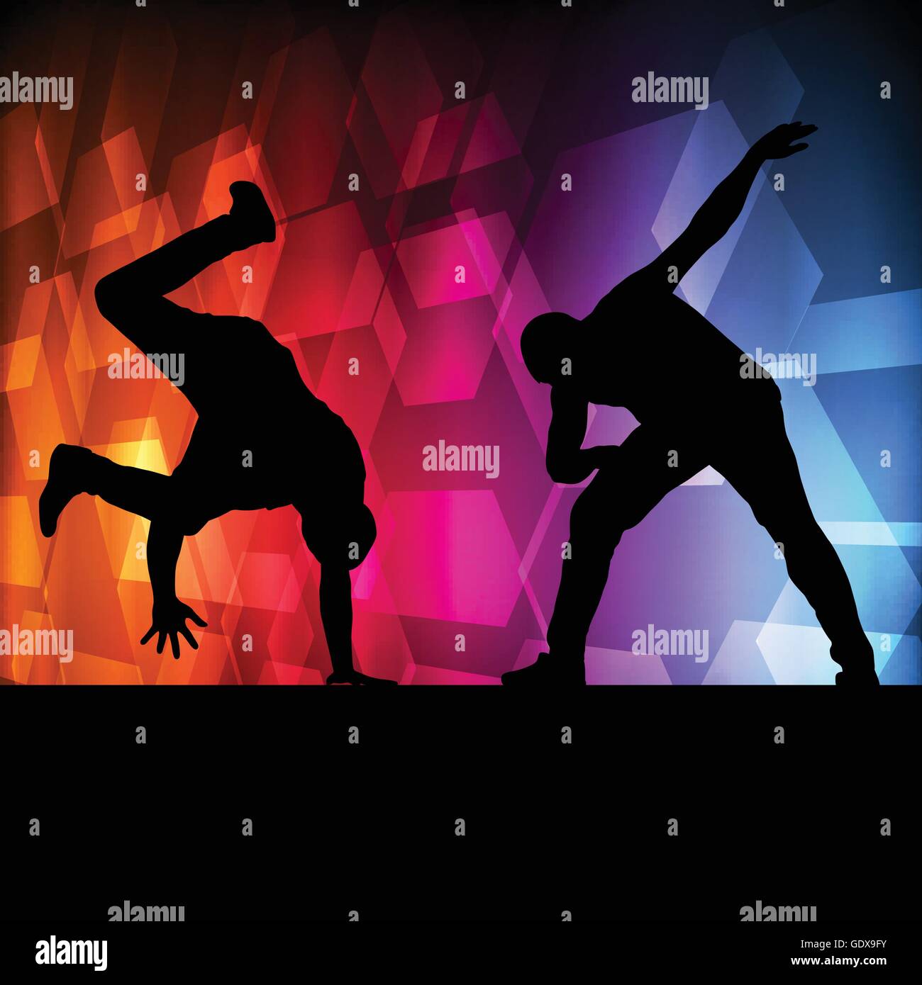 Boy dance silhouette vector background concept for poster Stock Vector ...