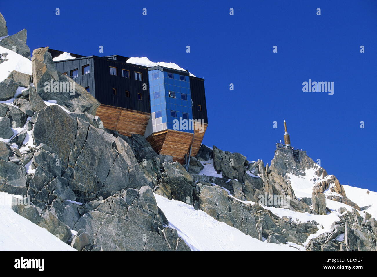 geography / travel, France, The Cosmiques refuge (3613m) in summer ...