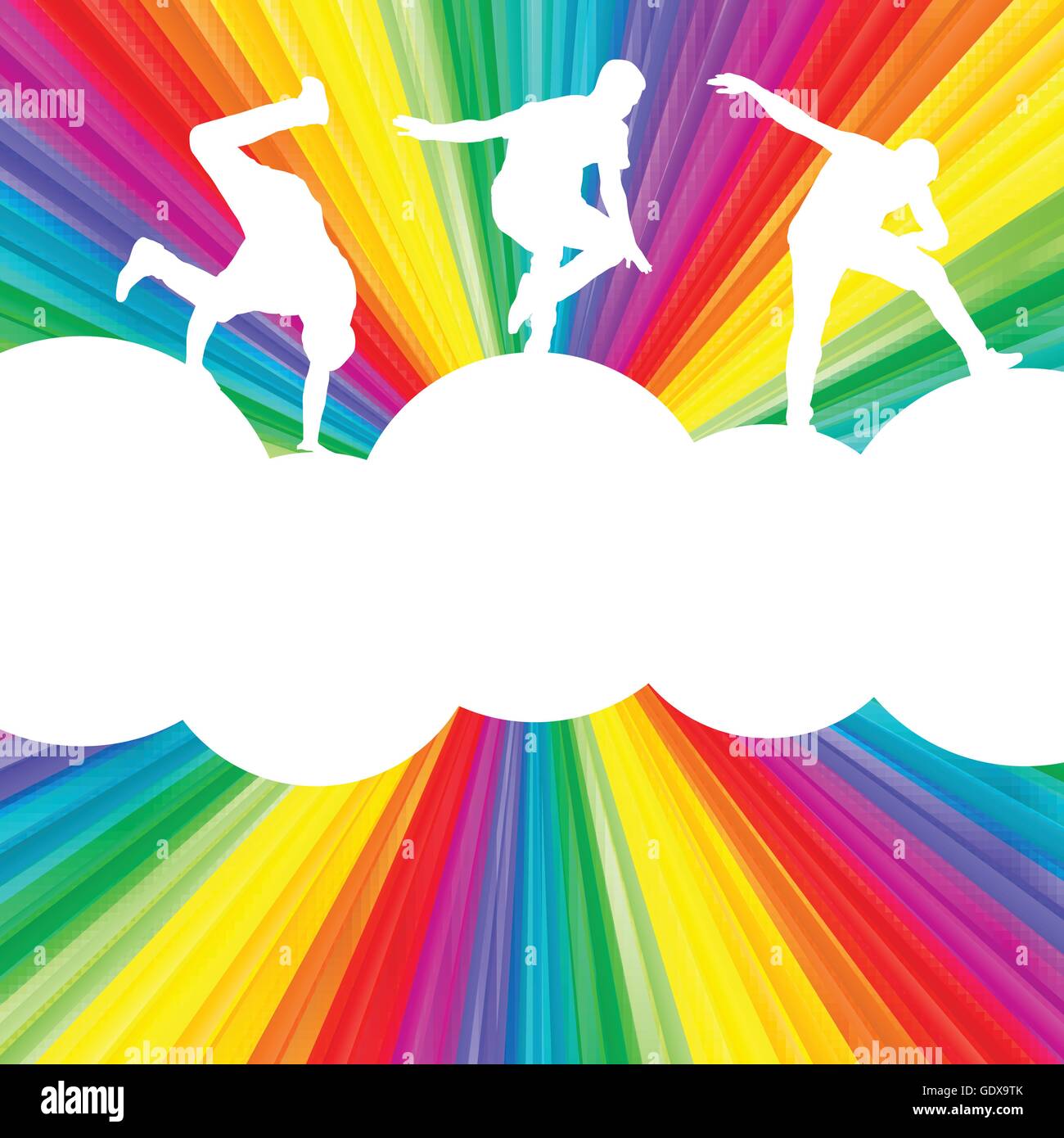 Dancing silhouettes vector background concept with ink splashes Stock ...