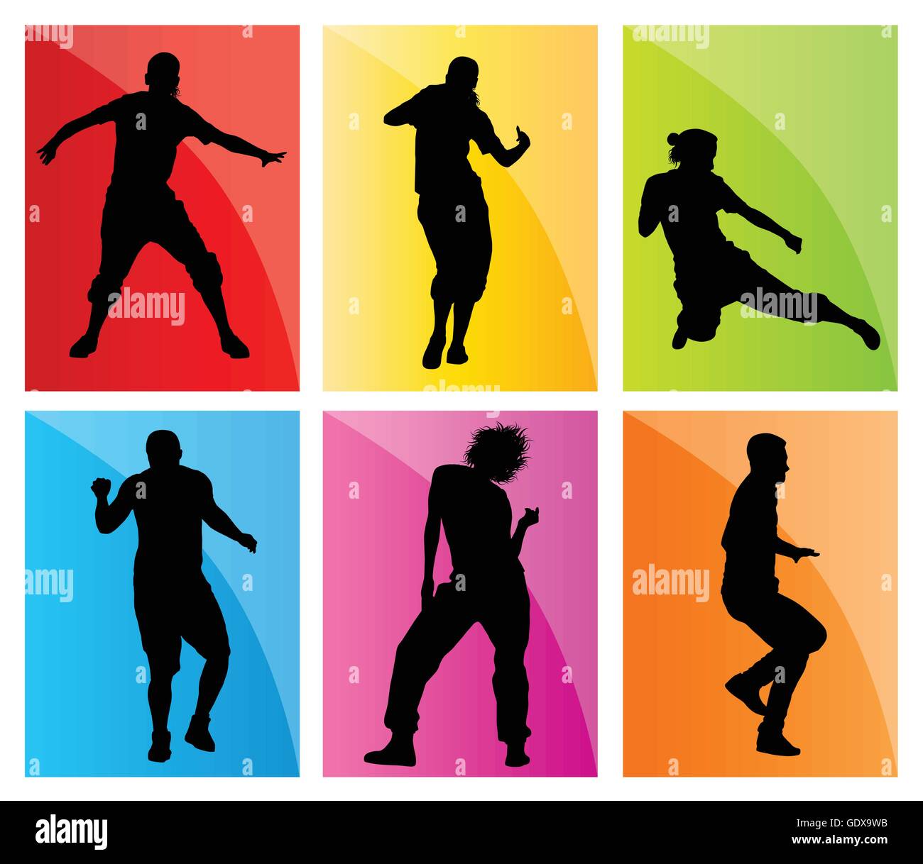 Dancing silhouettes set vector background concept Stock Vector Image ...