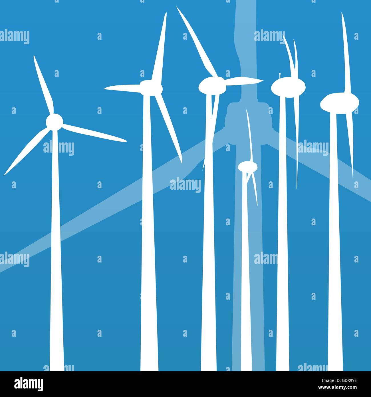 Wind electricity generators vector background for poster Stock Vector ...