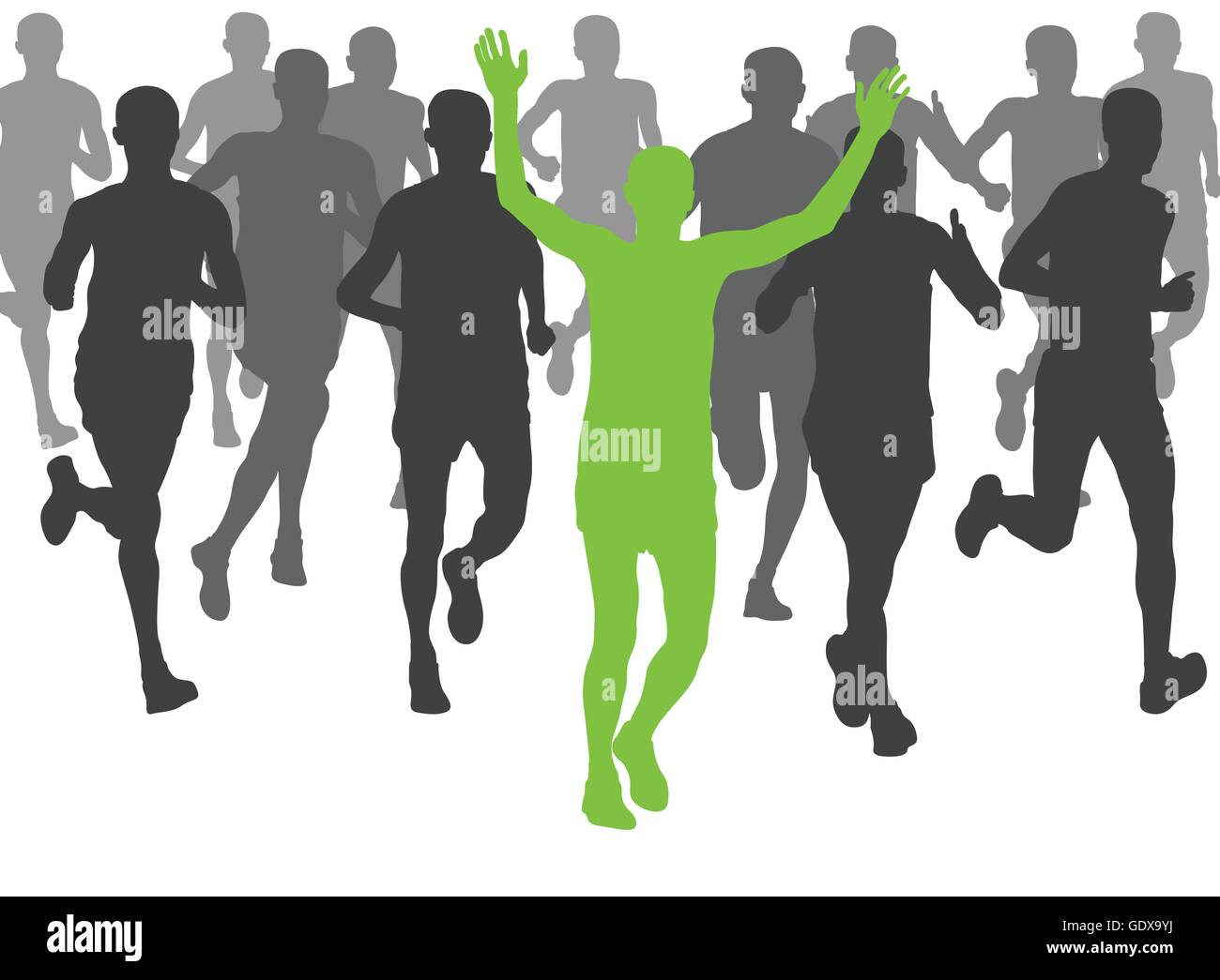Marathon runners vector background for poster Stock Vector Image & Art ...