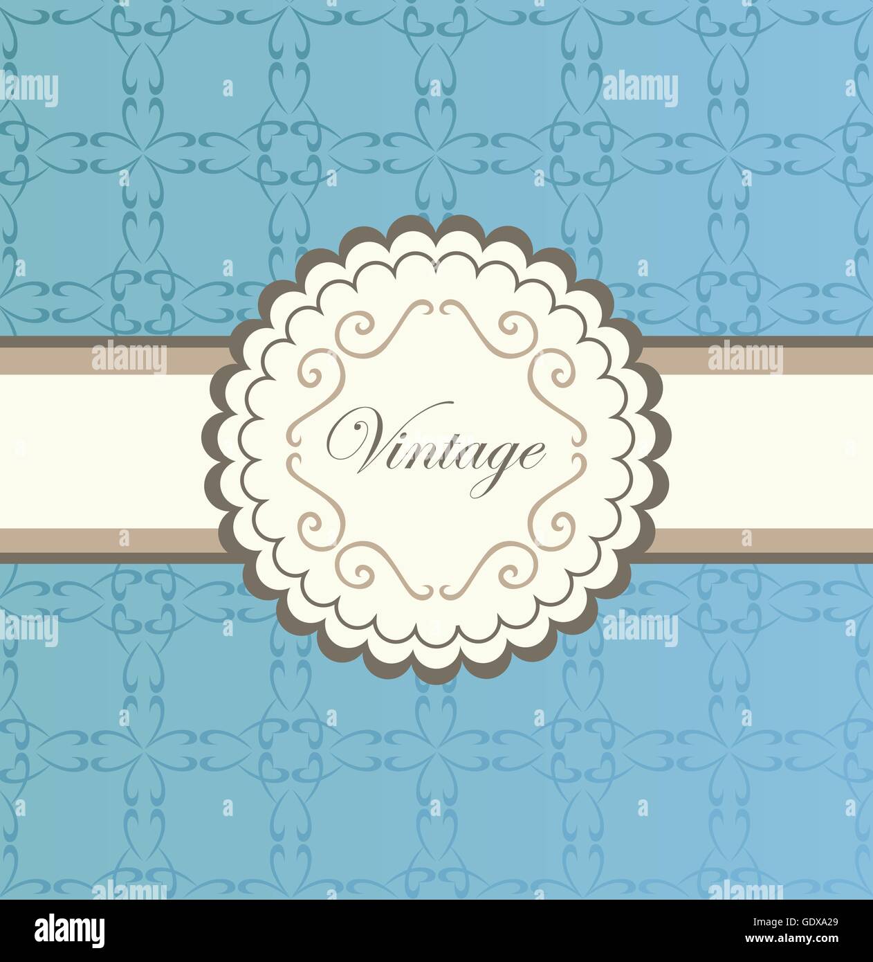 Vintage vector background with blue elements for poster Stock Vector ...