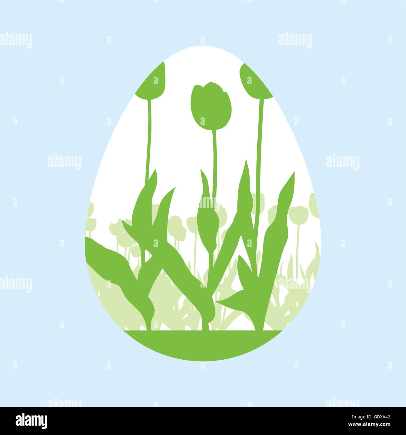 Easter egg made of spring tulips vector background ecology concept ...