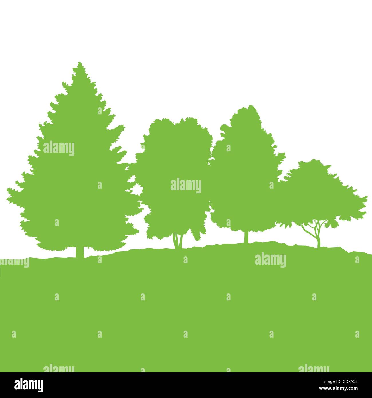 Ecology concept detailed forest tree illustration vector background ...