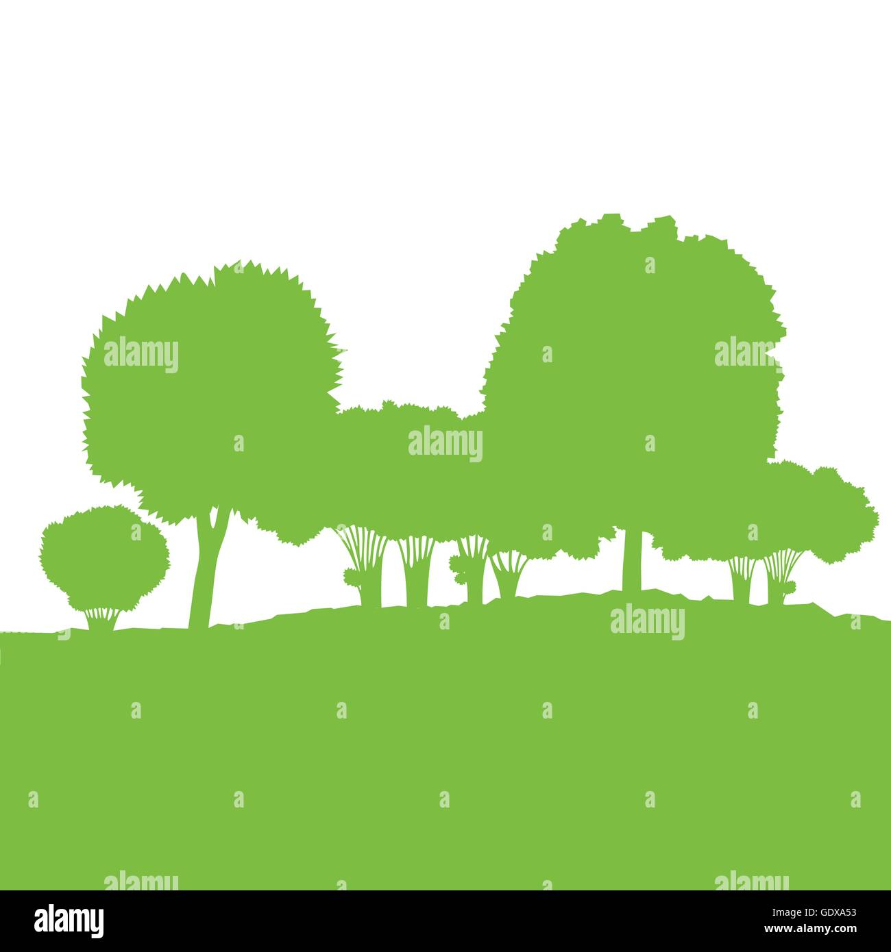 Ecology concept detailed forest tree illustration vector background ...