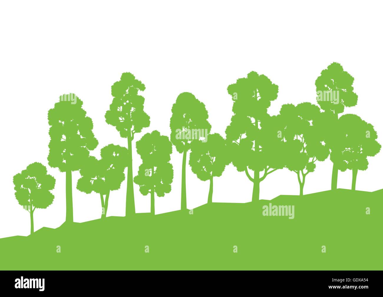 Ecology concept detailed forest tree illustration vector background ...