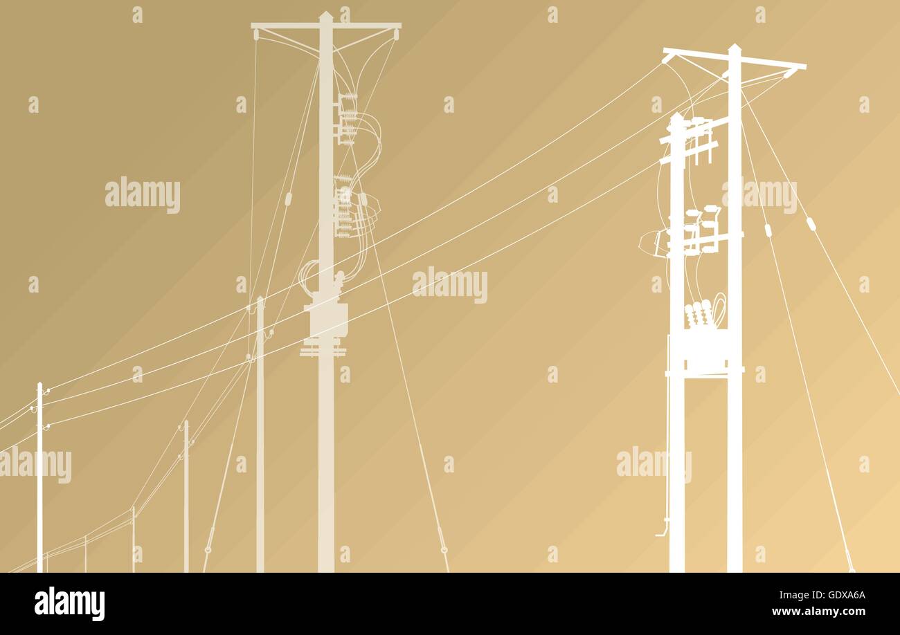 High voltage power line grid vector background Stock Vector Image & Art ...