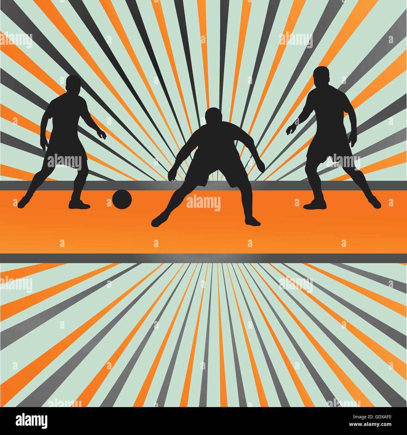 Soccer football player silhouette vector burst background for poster ...