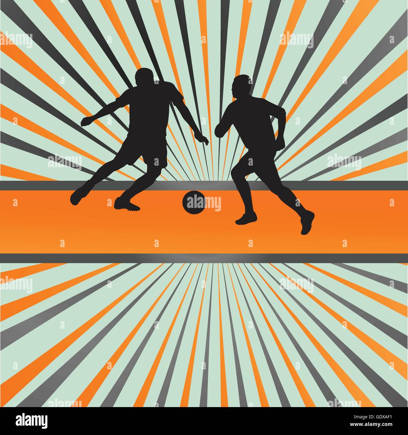Soccer football player silhouette vector burst background for poster ...