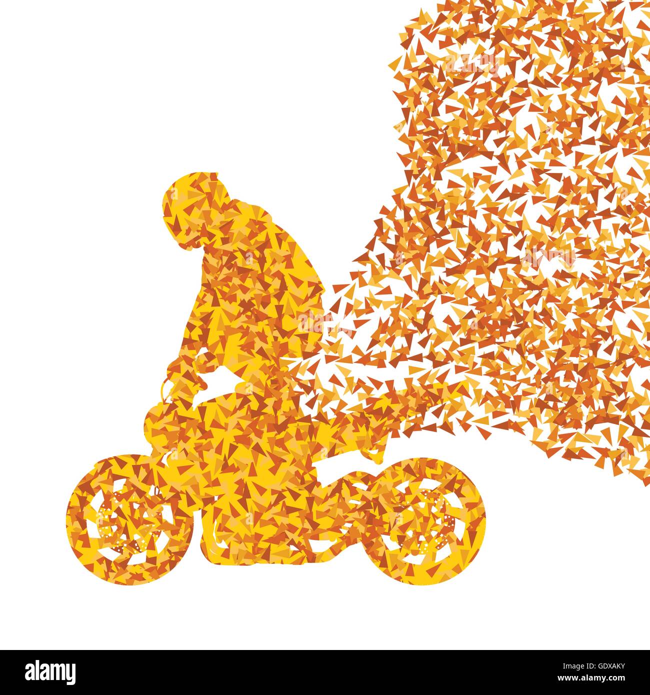 Stunt motorcycle rider performance vector background concept made of ...