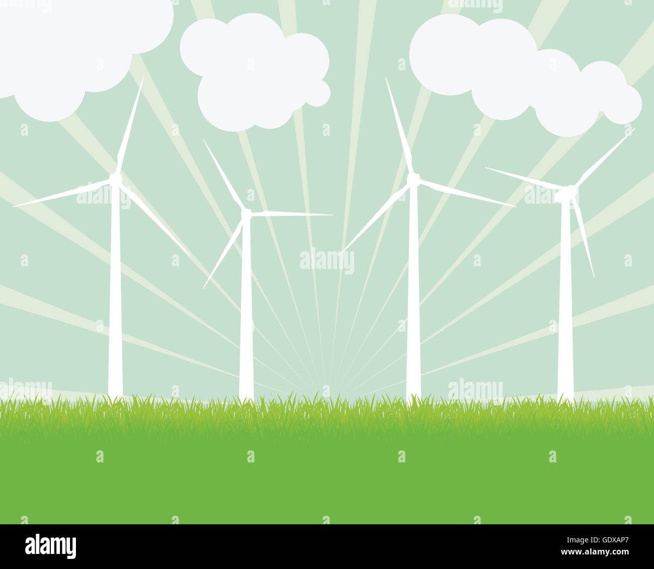 Wind electricity generators vector background for poster Stock Vector ...