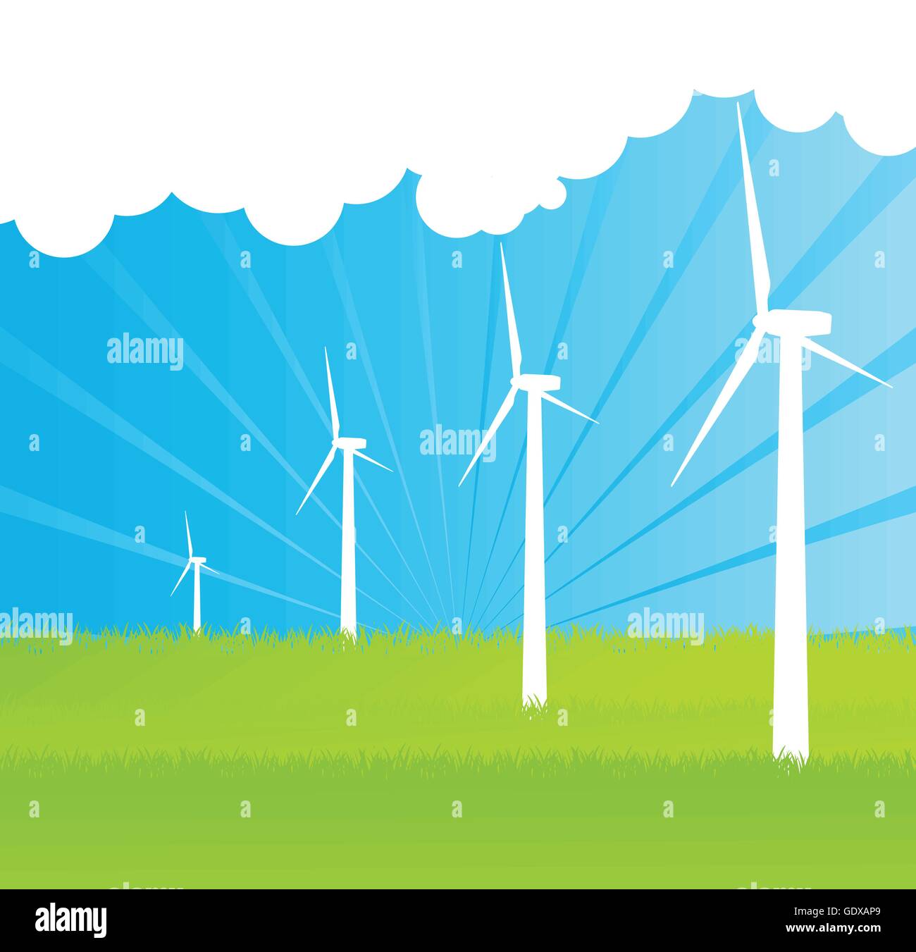 Wind electricity generators vector background for poster Stock Vector ...
