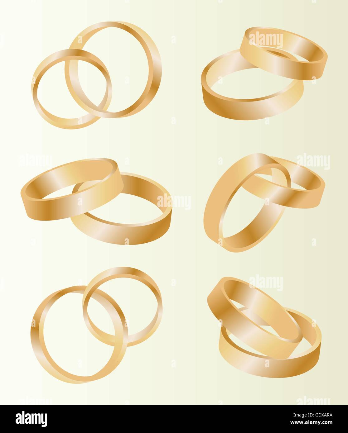Gold wedding rings vector background set concept Stock Vector Image ...