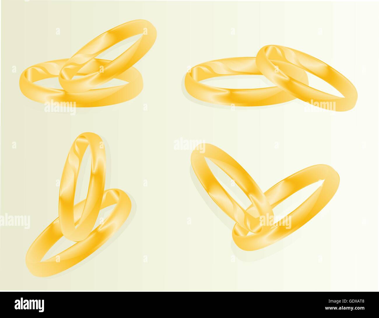 Gold wedding rings vector background set concept Stock Vector Image ...