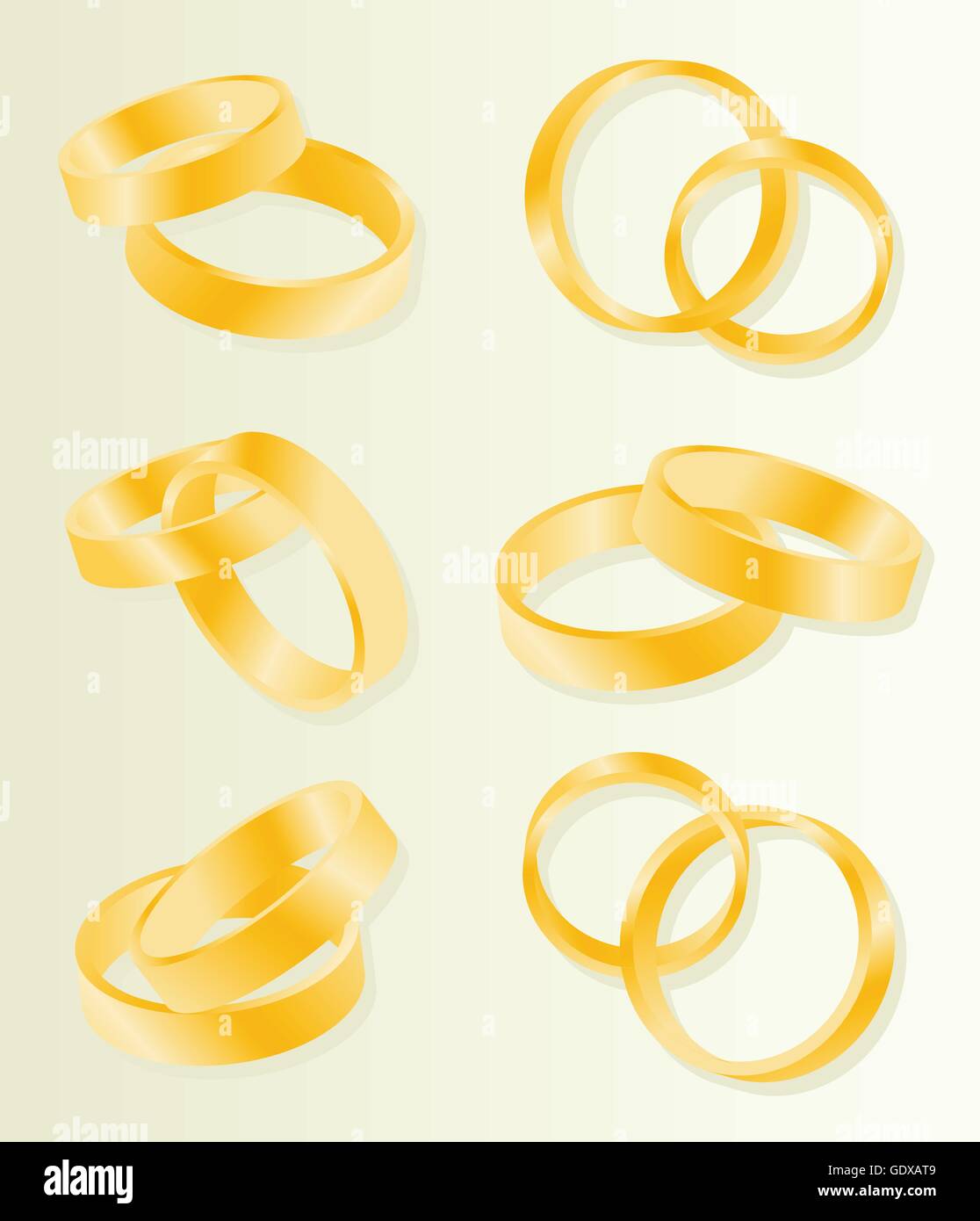 Gold wedding rings vector background set concept Stock Vector Image ...