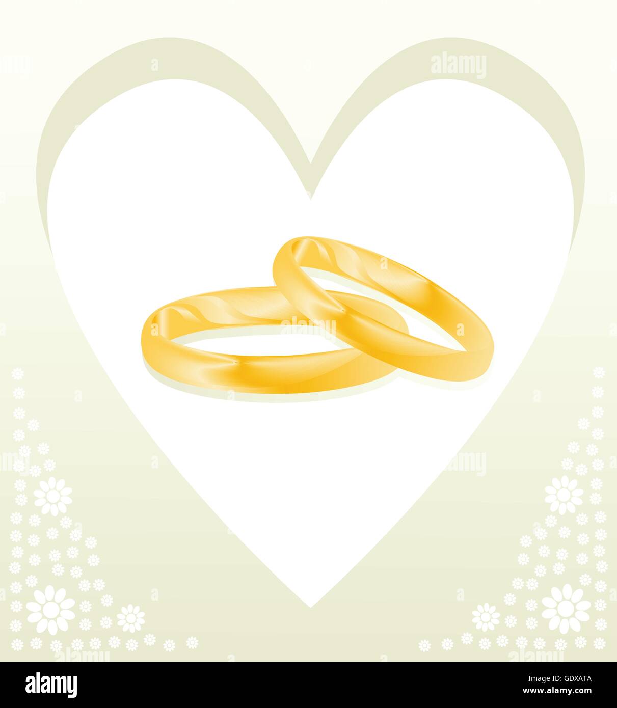 Couple of gold wedding rings vector background card or poster Stock ...