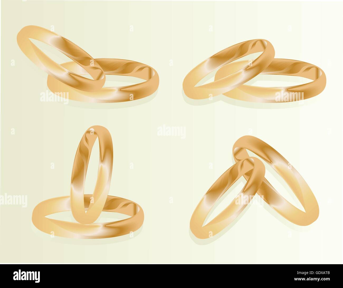 Gold wedding rings vector background set concept Stock Vector Image ...