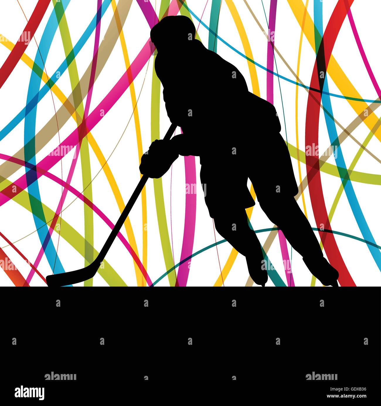 Ice hockey player silhouette sport abstract vector background concept ...