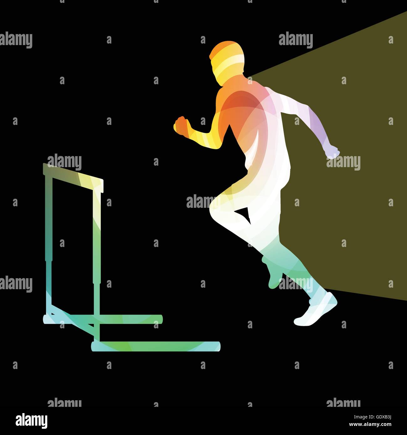 Man jumping hurdle silhouette hi-res stock photography and images - Alamy