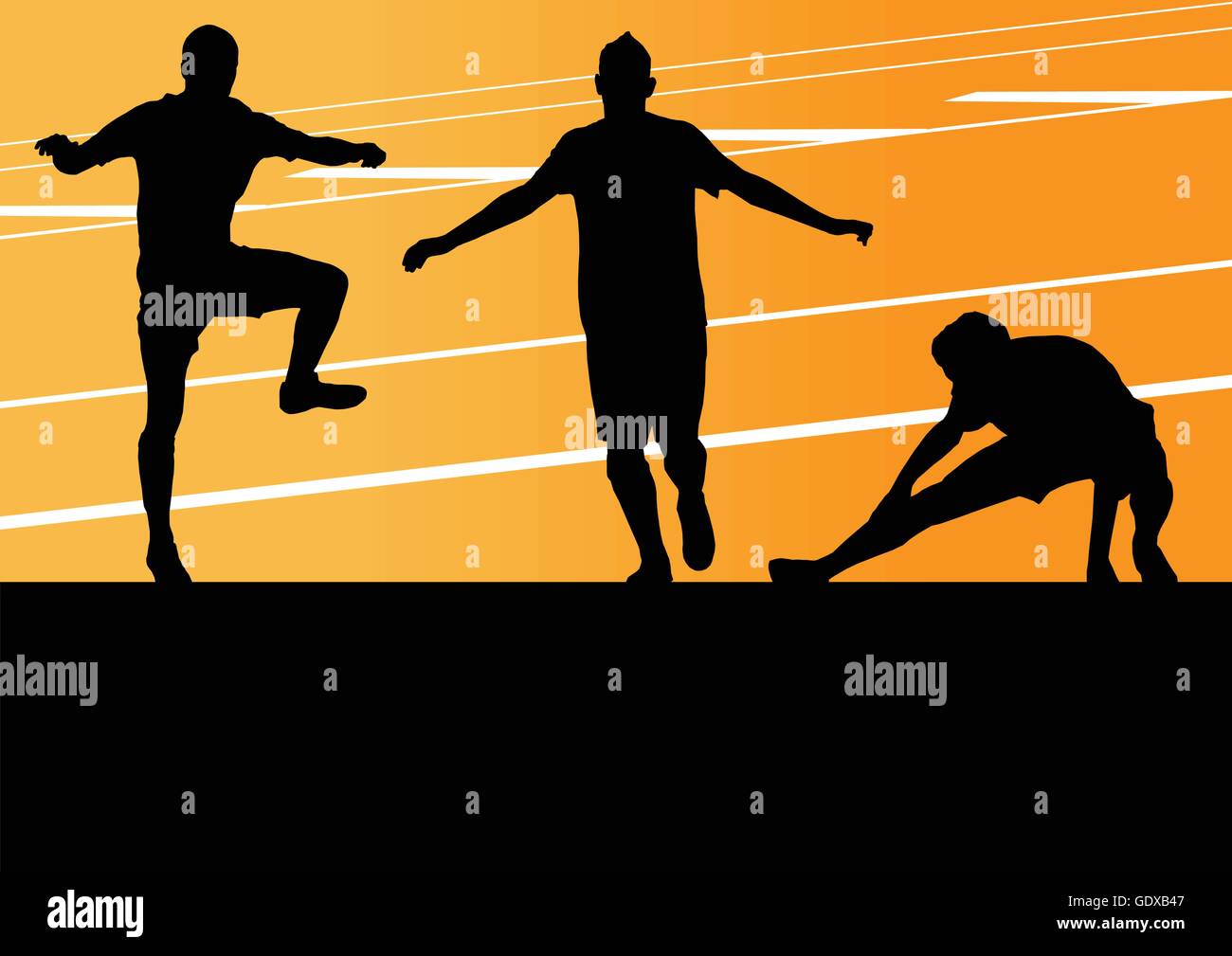 Man stretching exercise warming up vector background for poster Stock ...
